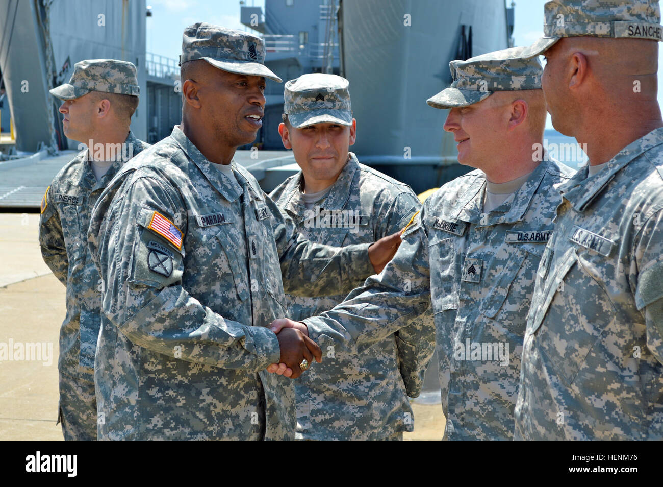 U.S. Army Command Sgt. Maj. Terry Parham, U.S. Army Combined Arms Support Command, command ...