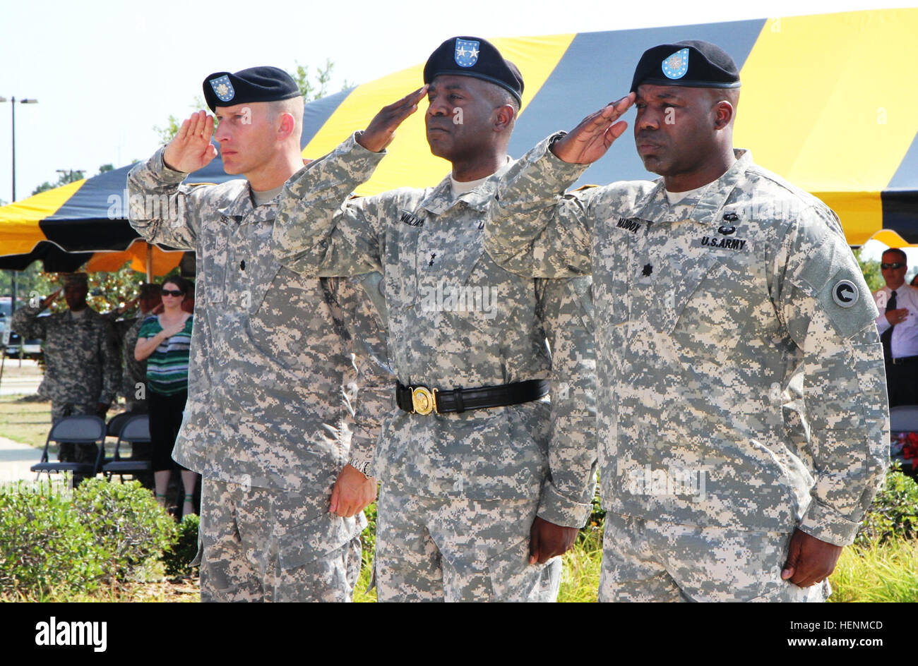 (From left to right) Lt. Col. David W. Seed, outgoing commander ...
