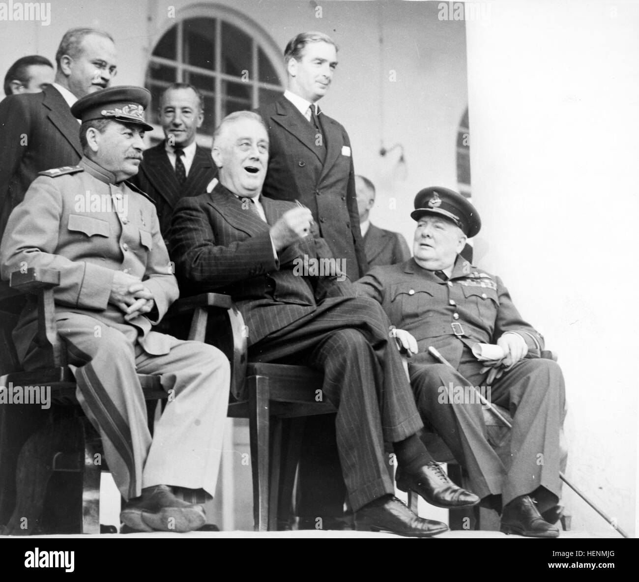 Stalin Roosevelt Churchill at Tehran cph.3c35324 Stock Photo - Alamy