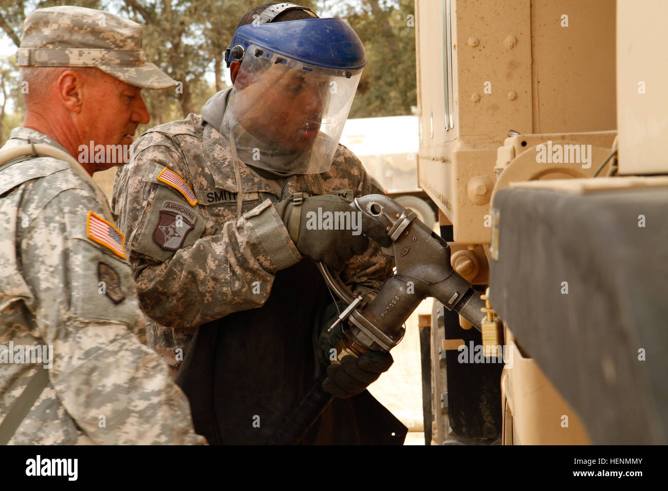 U.S. Army Staff Sgt. Walter Green and Spc. Troy Smith of the 377th ...
