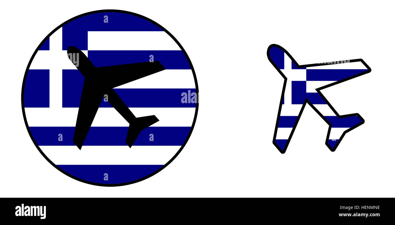 Nation flag - Airplane isolated on white - Greece Stock Photo - Alamy