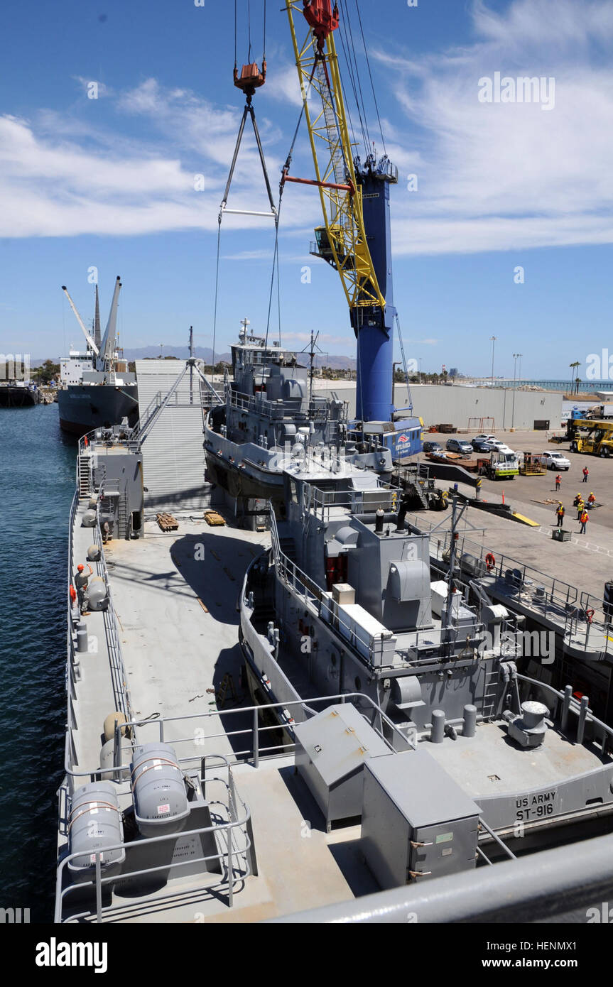 Soldiers of the 481st Transportation Company along with crew members of ...