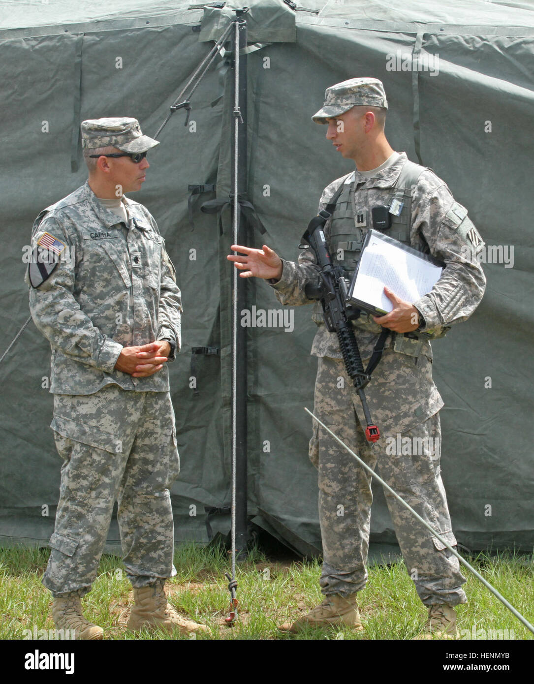 Capt. Seth Fort (right), commander of Battery B, 1st Battalion, 10th ...