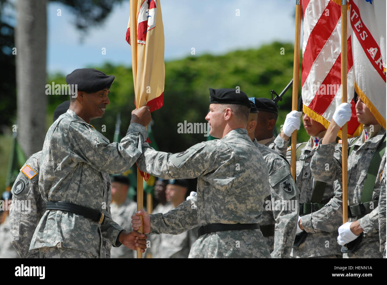 Maj Gen. Stephen R. Lyons hands off the 8th Theater Sustainment Command ...