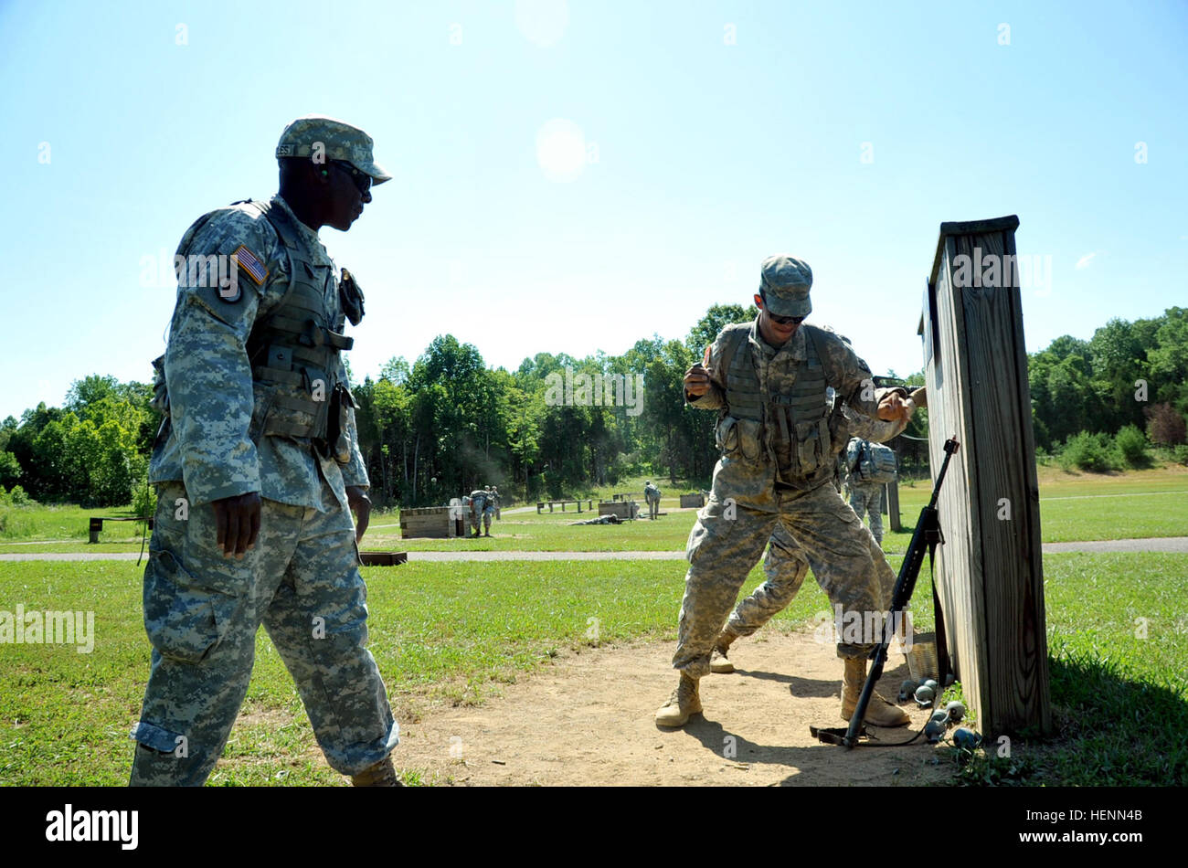 U.S. Army Sgt. 1st Class Harry Bowles, evaluator, Hand Grenade Assault ...