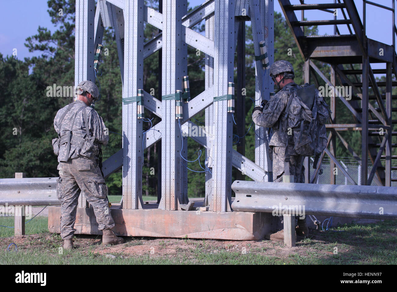 Sgt. Jason King and Jeremy Rivere of Charlie Company, 155th Brigade ...