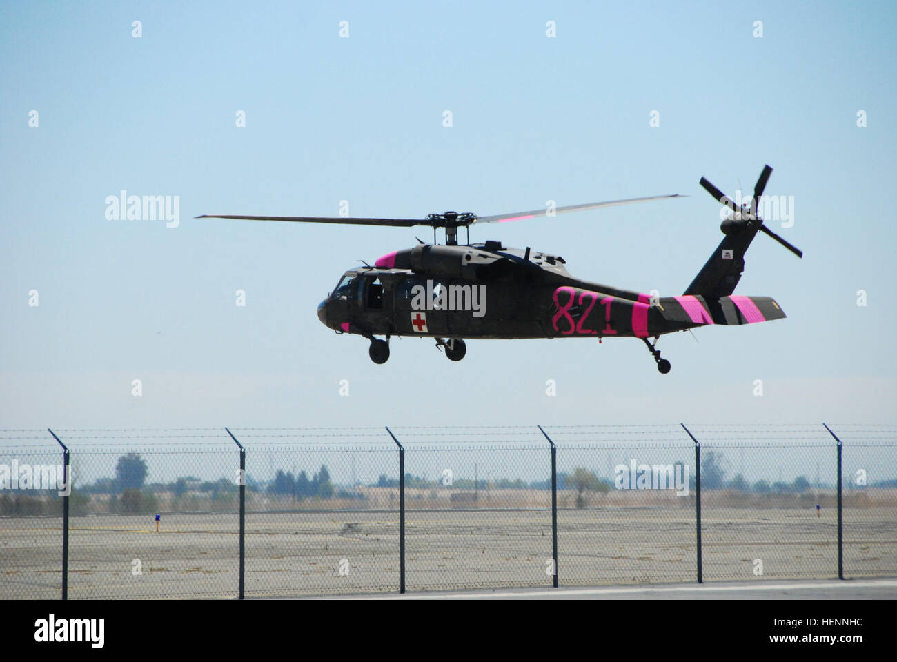A California National Guard UH-60 Black Hawk helicopter launches from ...