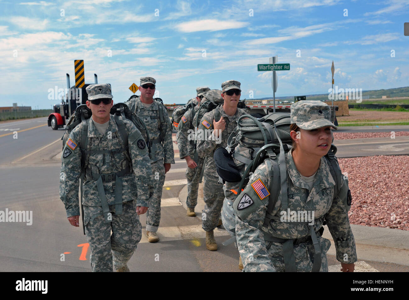 Soldiers from the 759th Military Police Battalion march from Butts Army ...