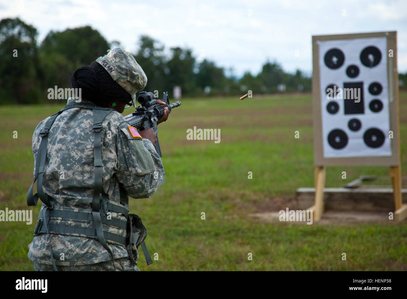 U.S. Army PV2 Michel'le Polain, assigned to the 55th Signal Company ...