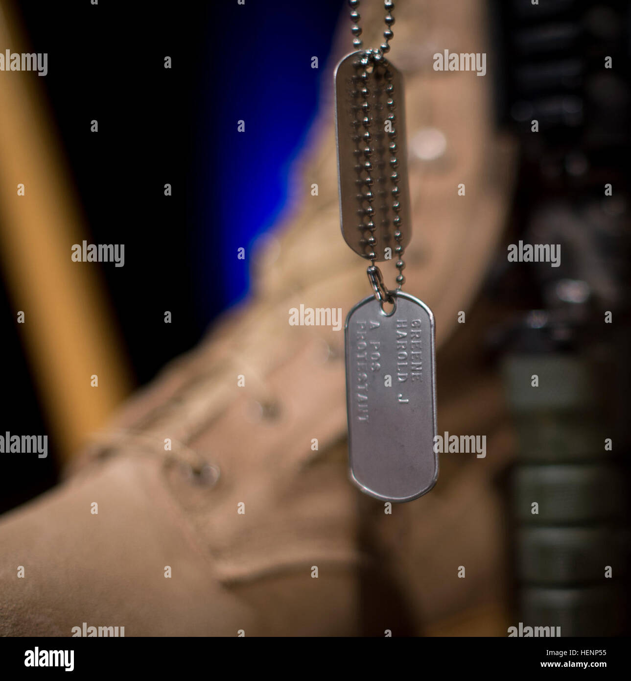 Military identification tags hung from the Fallen Soldier Display in ...