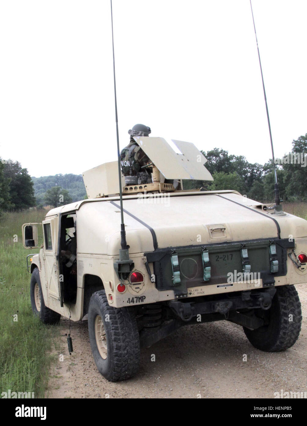A Humvee staffed with soldiers from the 370th Chemical Company, out of ...