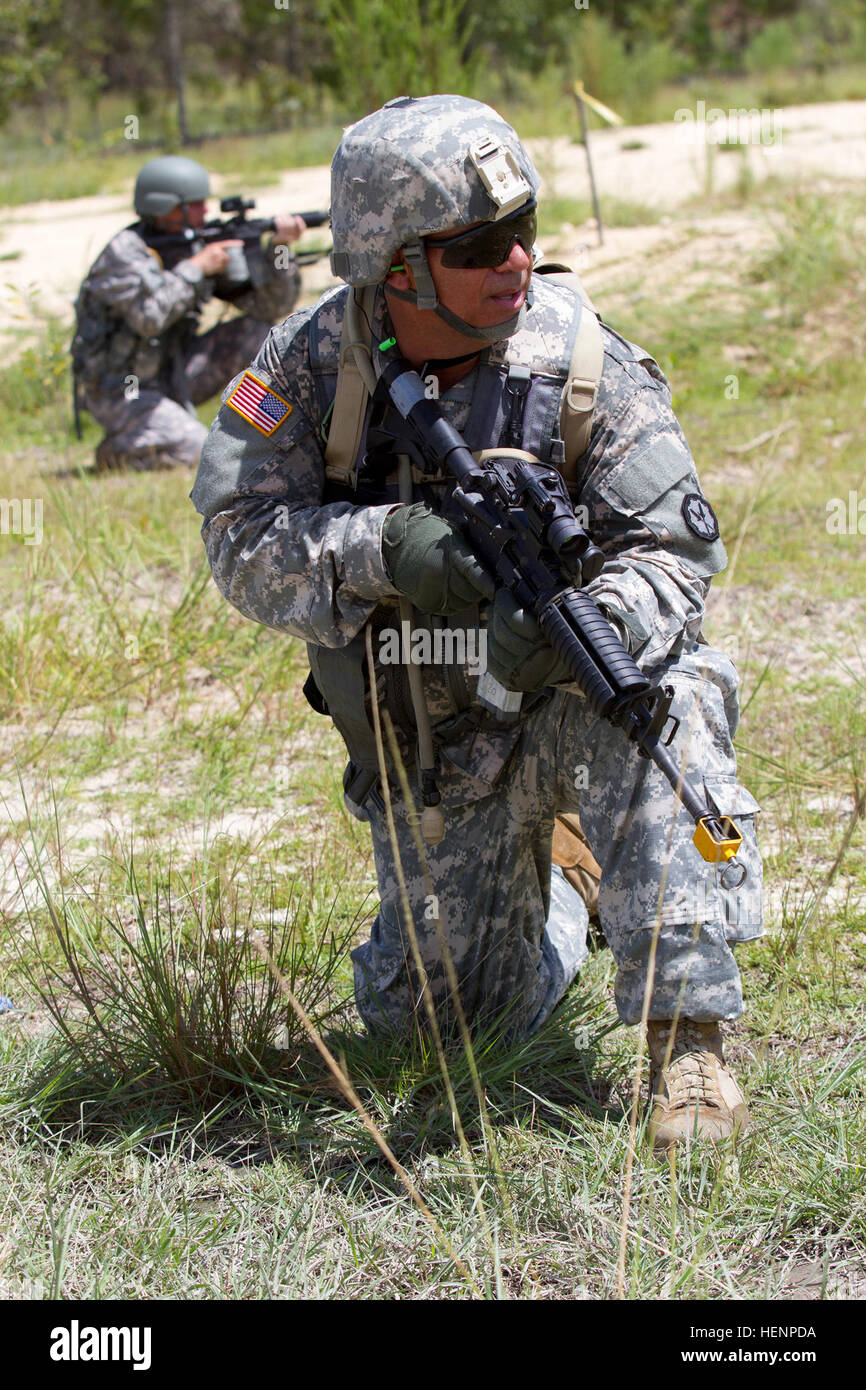 Army Reserve military police Soldiers provide security during an urban ...