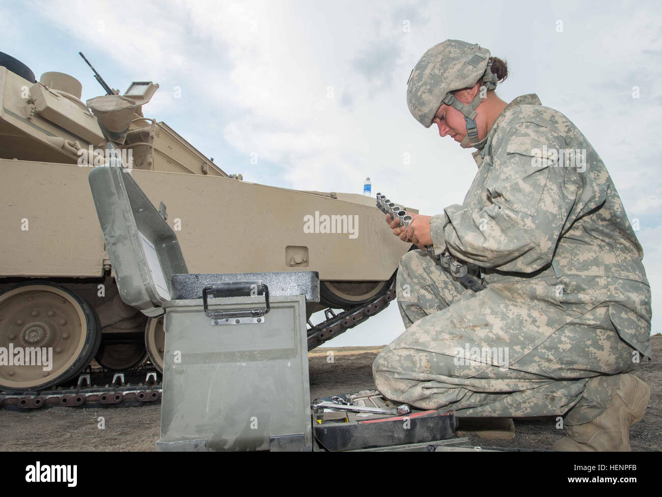 Spc. Samantha Brumley, a tank mechanic with F Company, 145th Brigade ...