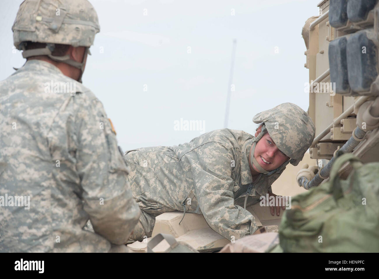 Spc. Samantha Brumley, a tank mechanic with F Company, 145th Brigade ...