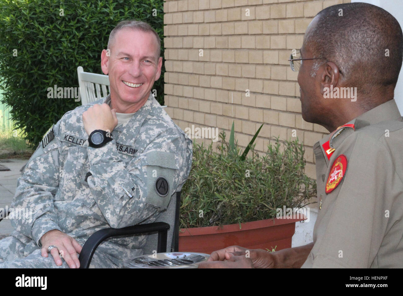 U.S. Army Command Sgt. Maj. Ronnie R. Kelley, left, the senior enlisted ...