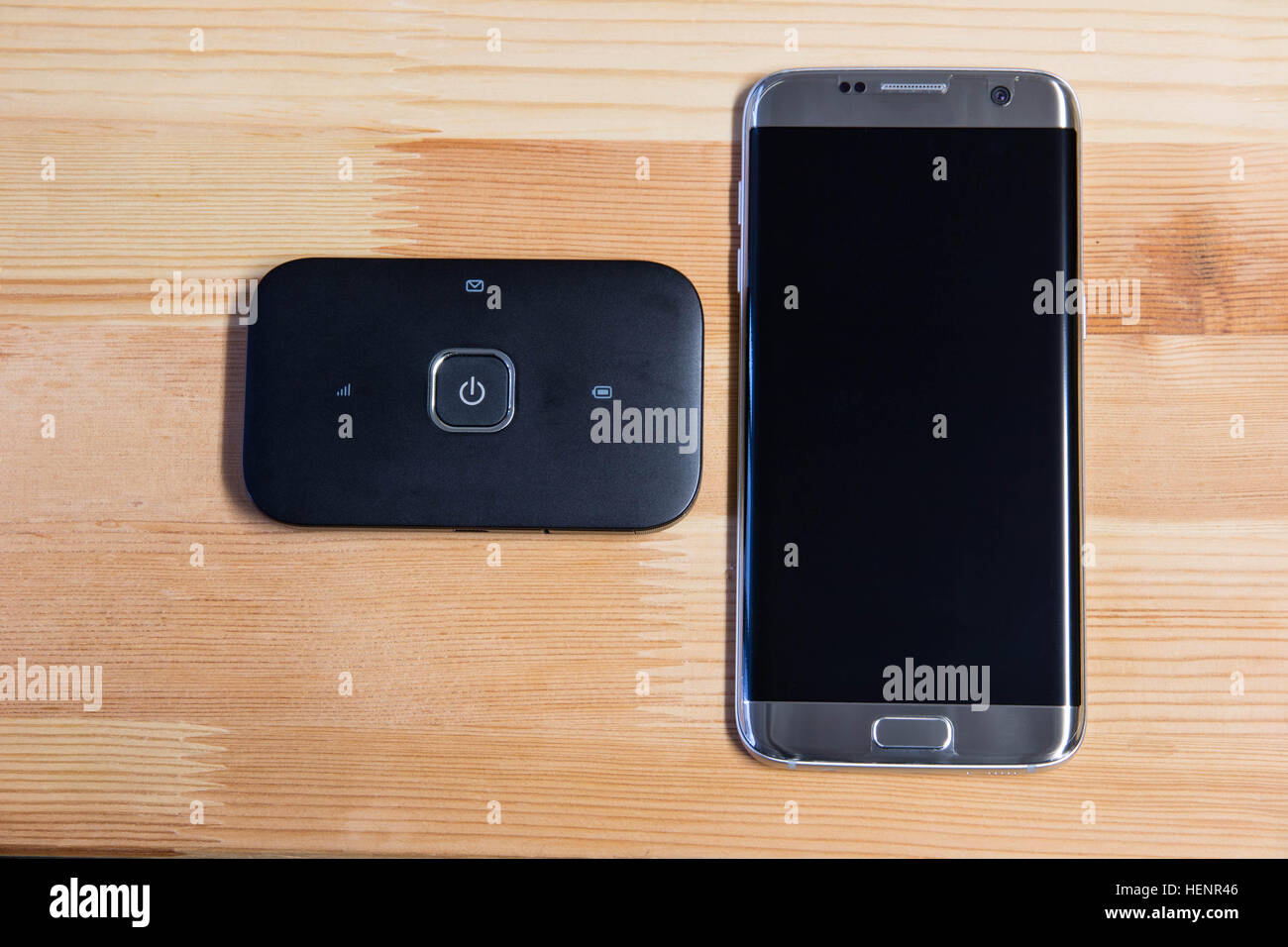 phone and pocket wifi private connection for internet use Stock Photo ...