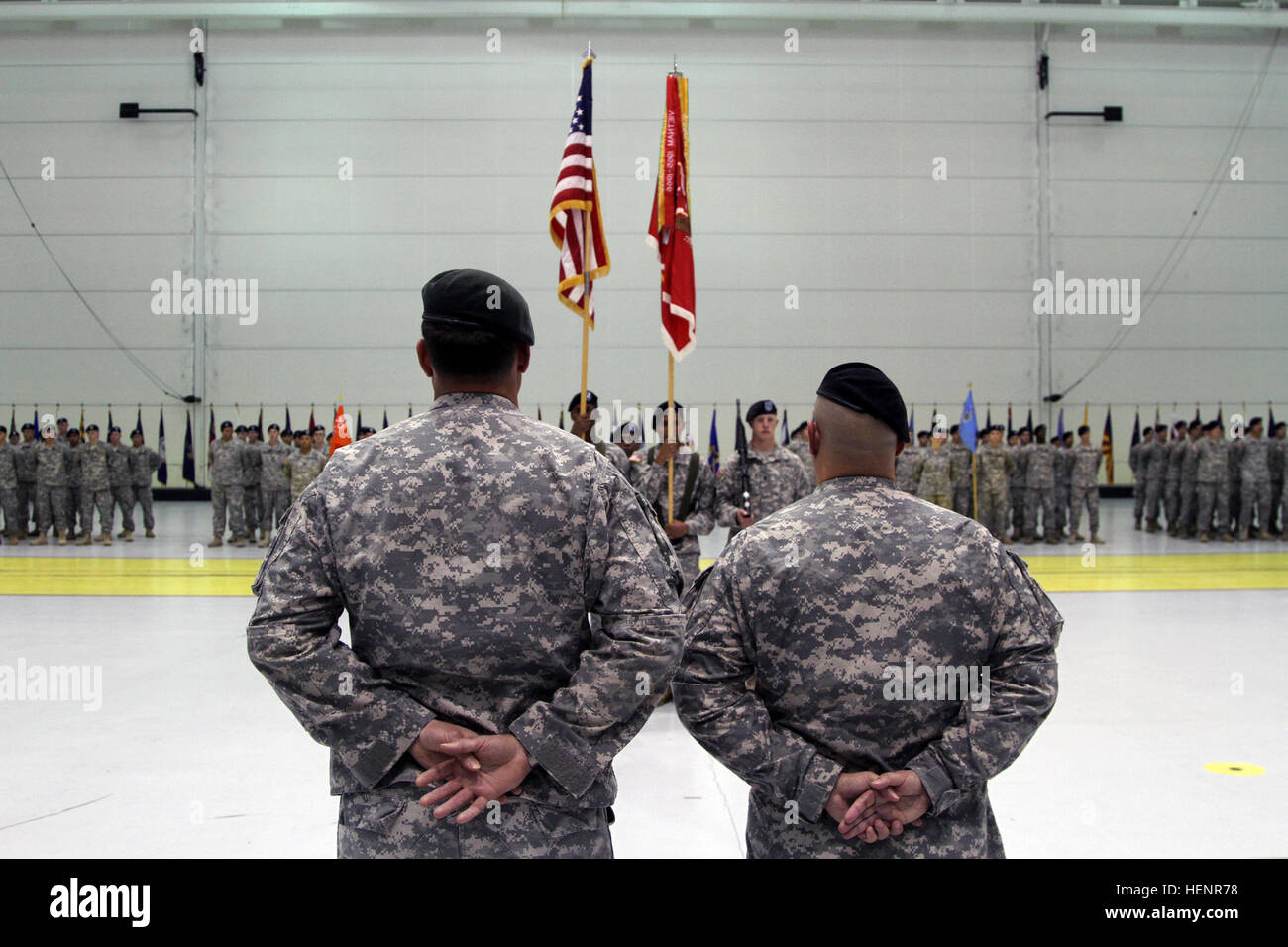 U.S. Army Lt. Col. Michael R. Braun, left, the outgoing commander for ...