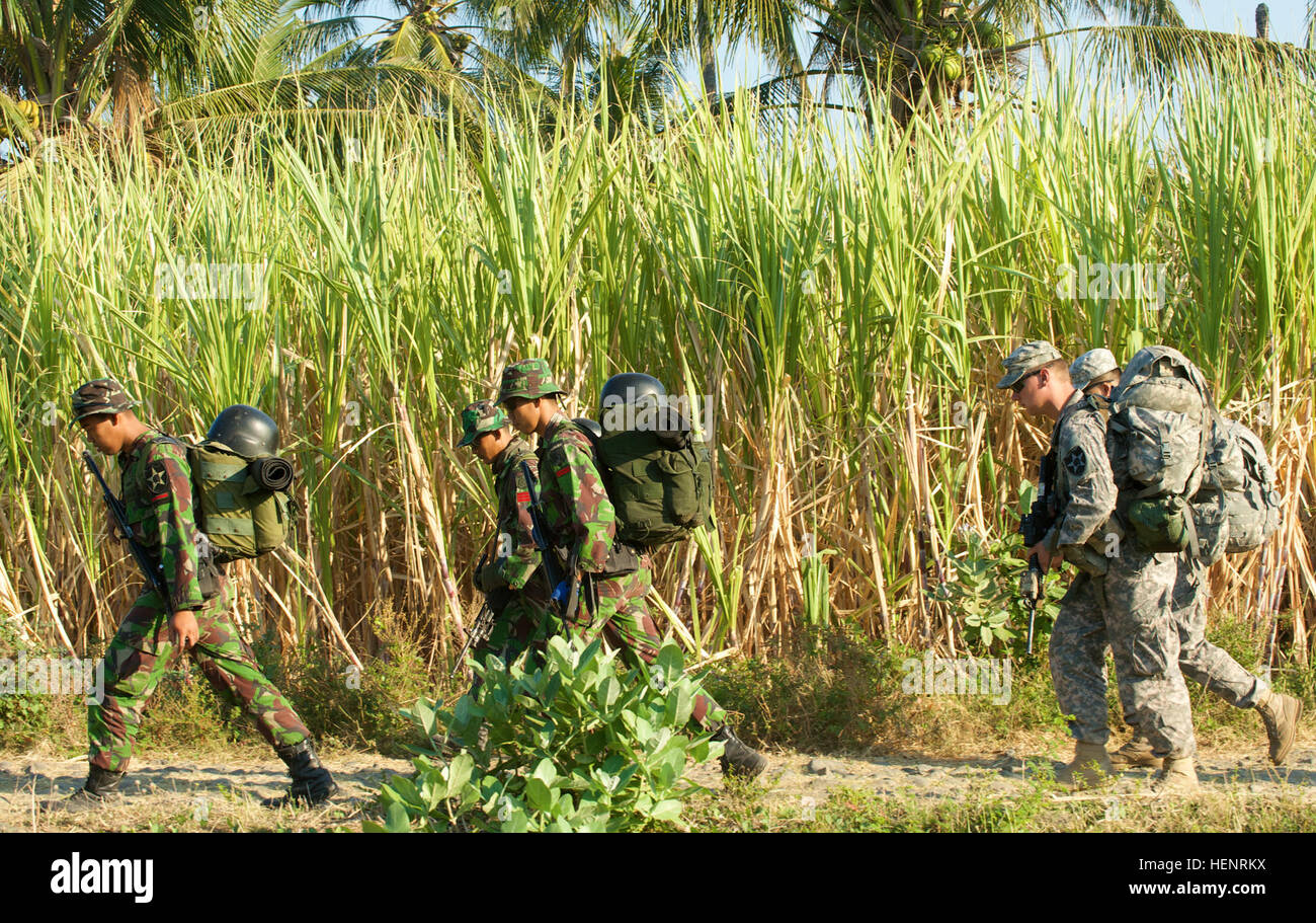 Soldiers from the Indonesian Armed Force's 4-11 Raider Infantry ...