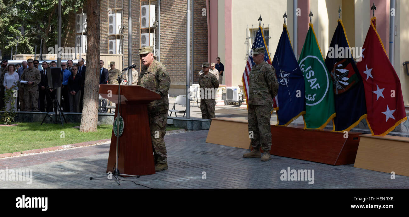 U.S. Army Gen. John F. Campbell, at the lectern, the commander of the ...