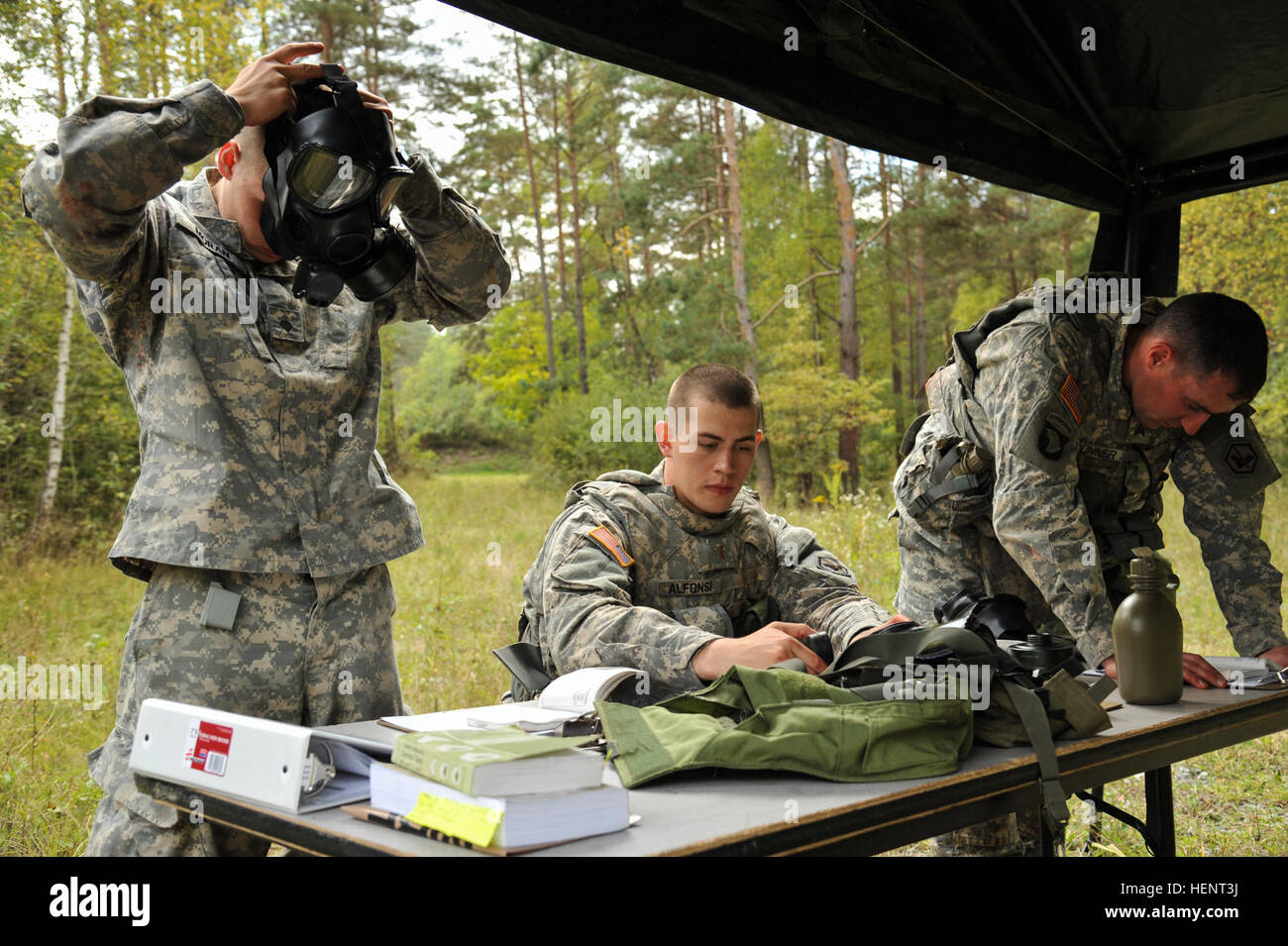 From left to right: U.S. Army Spc. Brody Moran, 2nd Lt. William Alfonsi ...