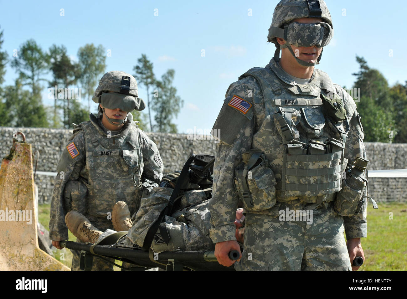 U.S. Army Pfc. Brandon Kirk (right) and 2nd Lt. Kristen Daisy (left ...