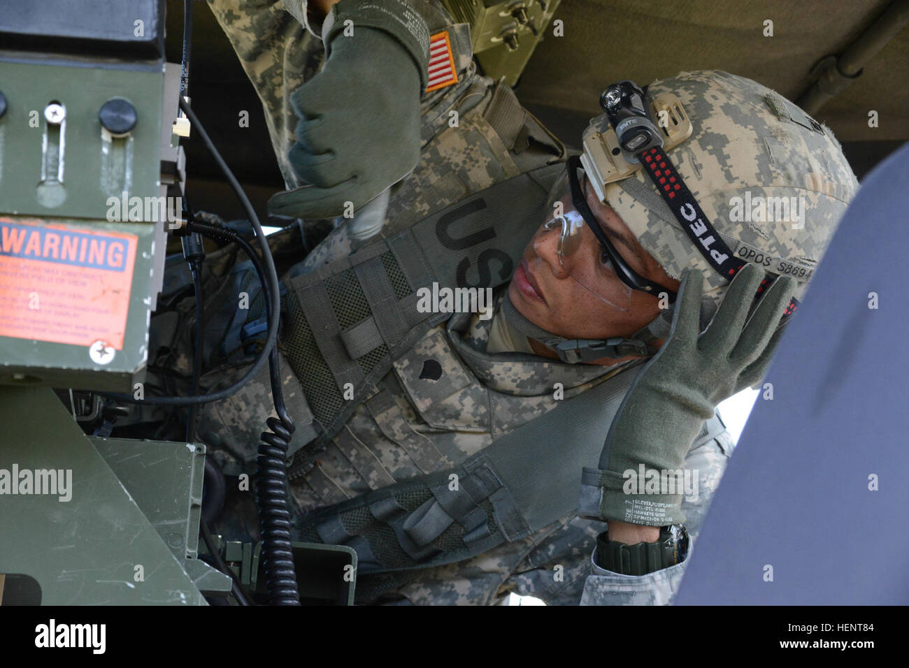 U.S. Army Spc. James Simo, assigned to Headquarters, 21st Theater ...