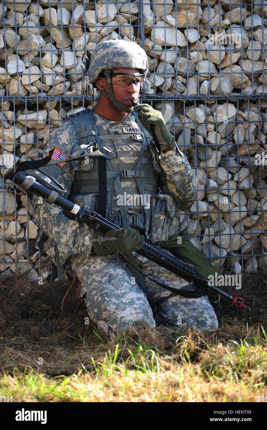 U.S. Army Staff Sgt. Jessie Darret, assigned to 5th Signal Command ...