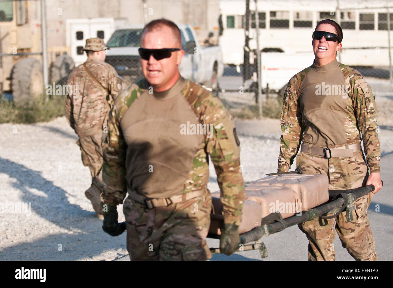 Capt. Joshua Meador, commander of the 110th Transportation Company and ...