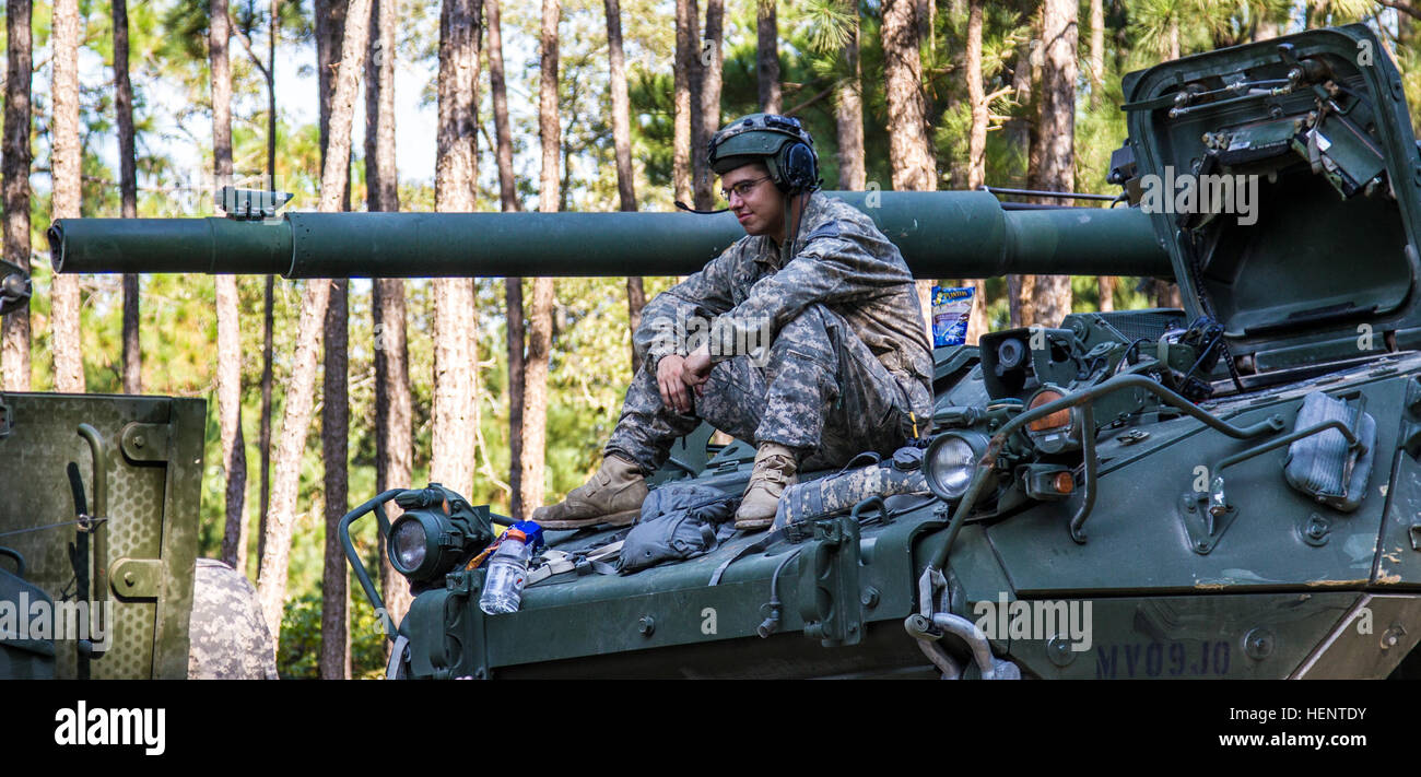 Spc. Taylor Markuson, a mobile gun system gunner for Bravo Company, 1st ...