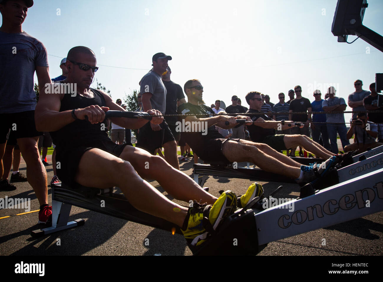 Soldiers with the 5th Special Forces Group (Airborne), race on rowing ...