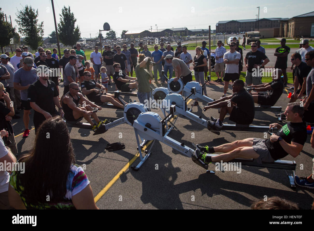 Soldiers with the 5th Special Forces Group (Airborne), race on rowing ...
