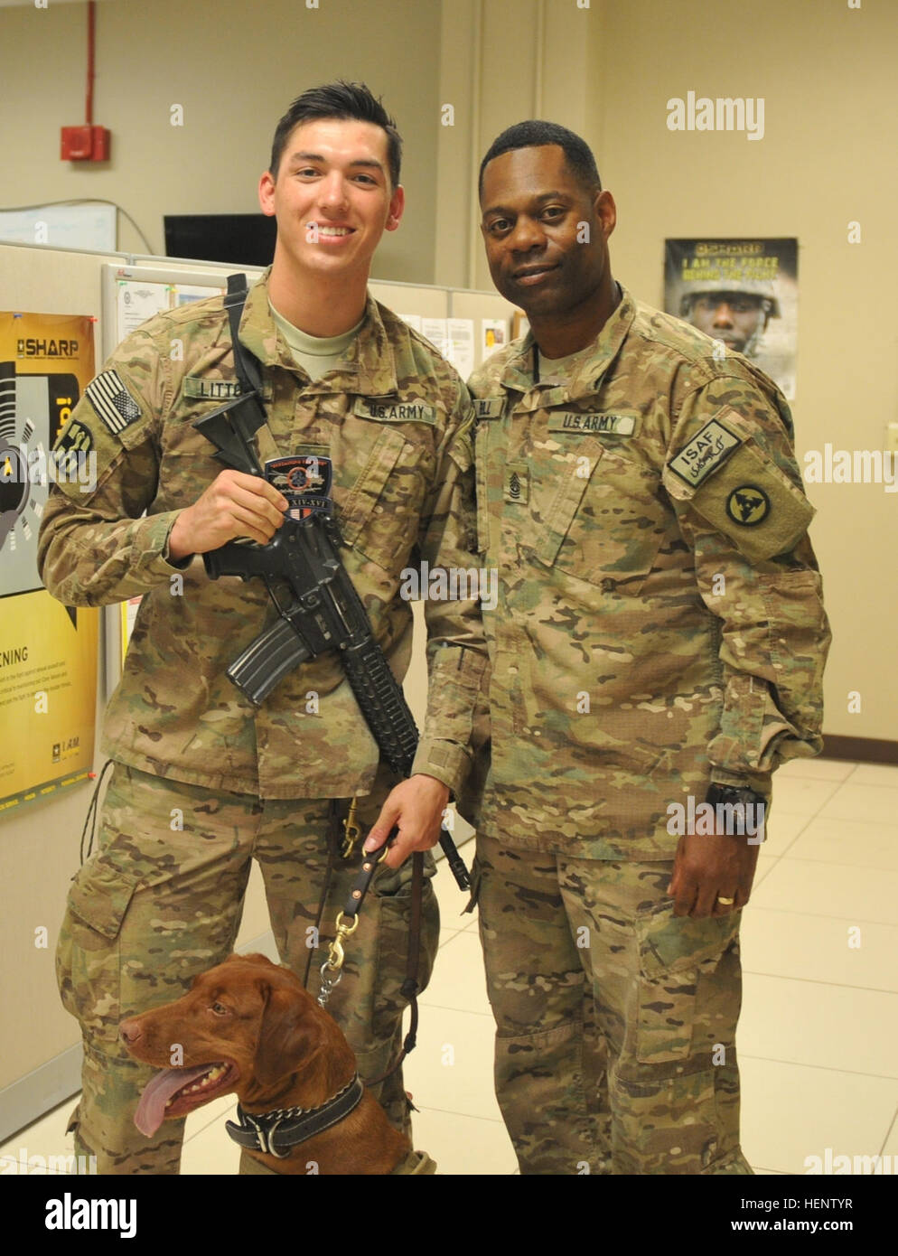 Command Sgt. Maj. Edward A. Bell (right), command sergeant major of the ...