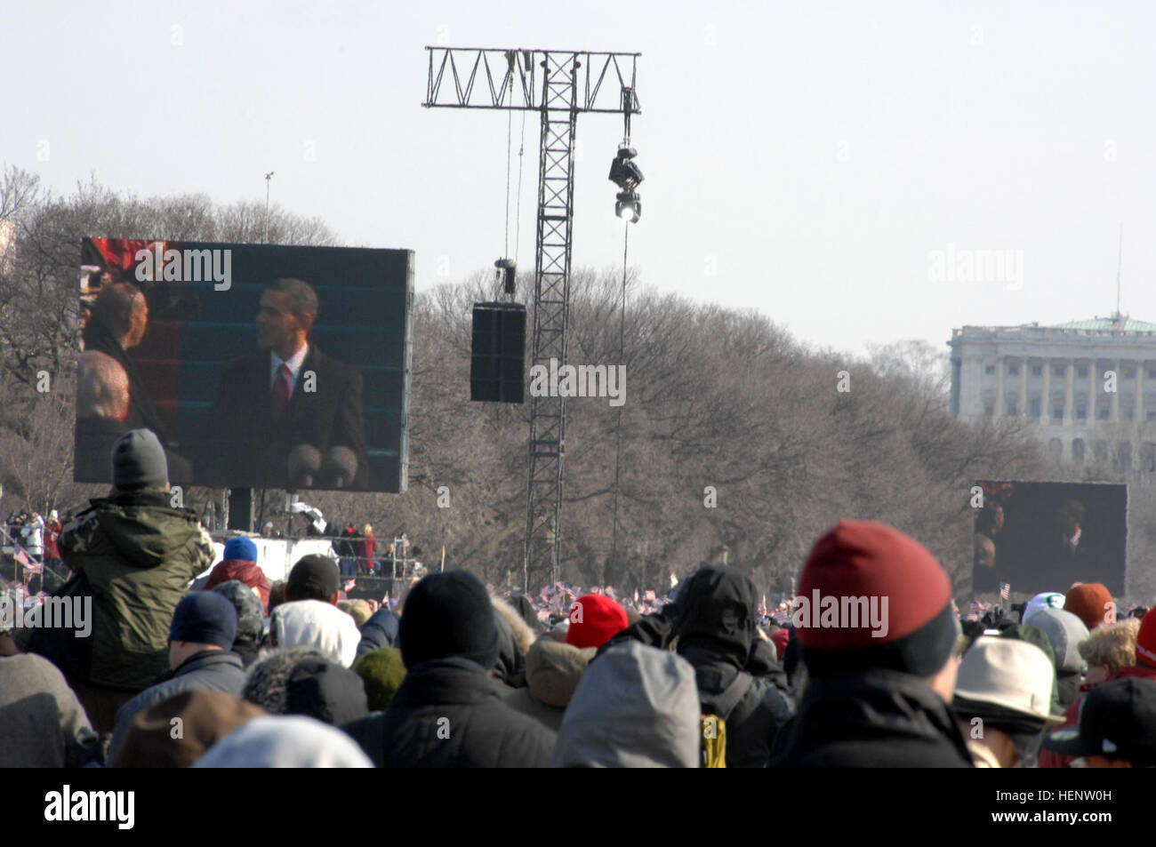 Thousands of people celebrate the moment when President Barack Obama is ...