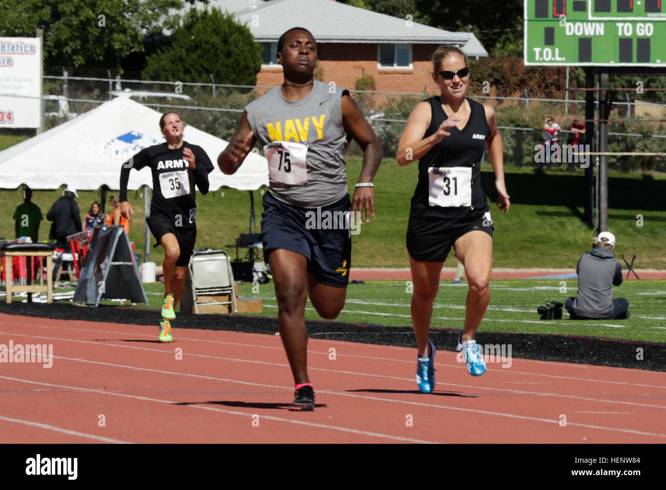 A Soldier from the Warrior Transition Unit, Fort Leonard Wood, competes ...