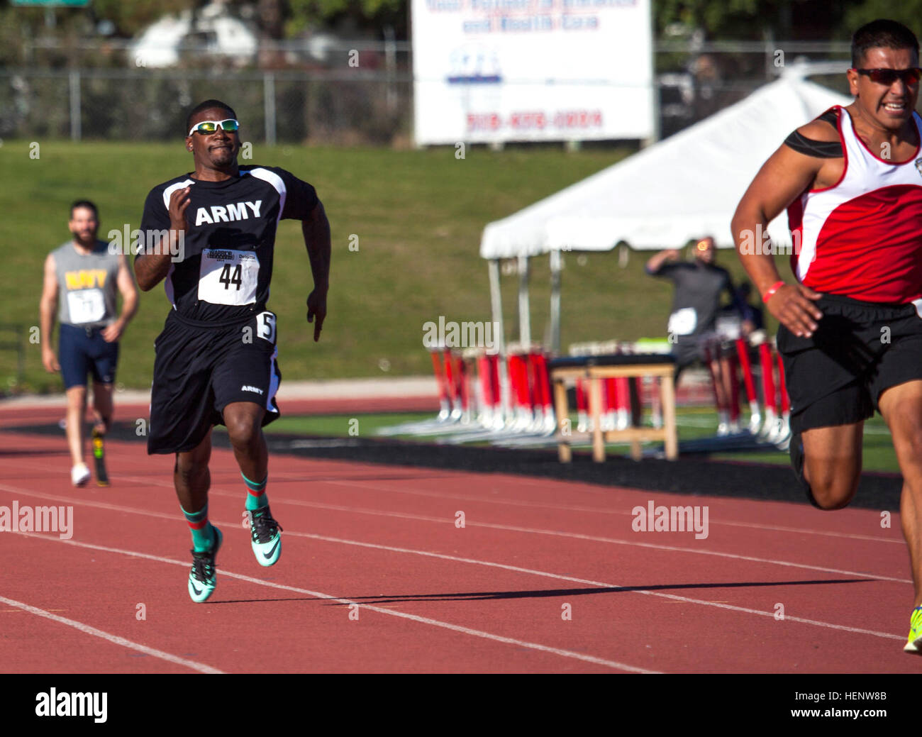 Retired U.S. Army Spc. James Taylor, Fort Sam Houston, Texas, sprints ...