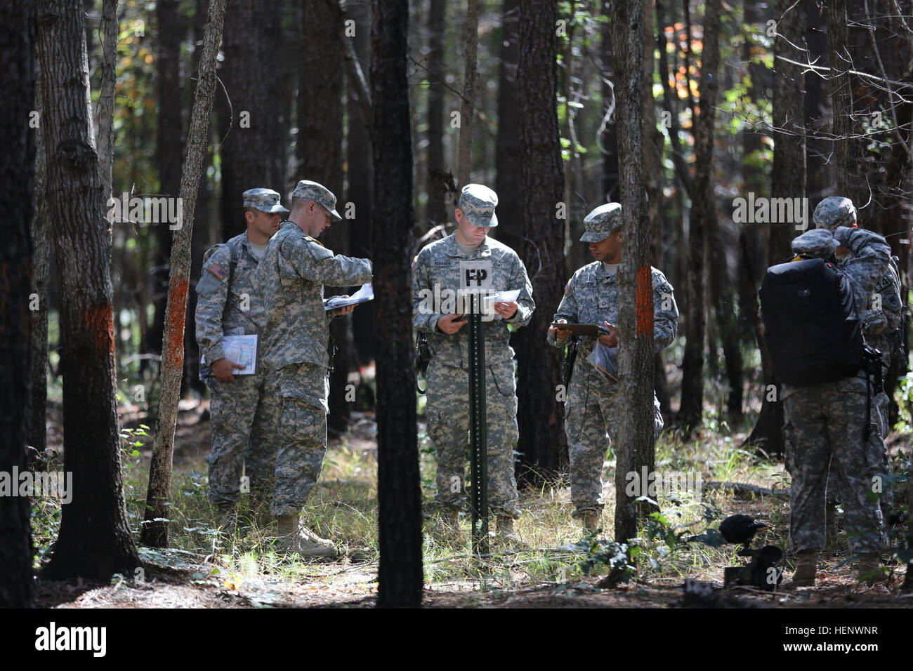 U.S. Army Soldiers plot their points for the land navigation course in ...