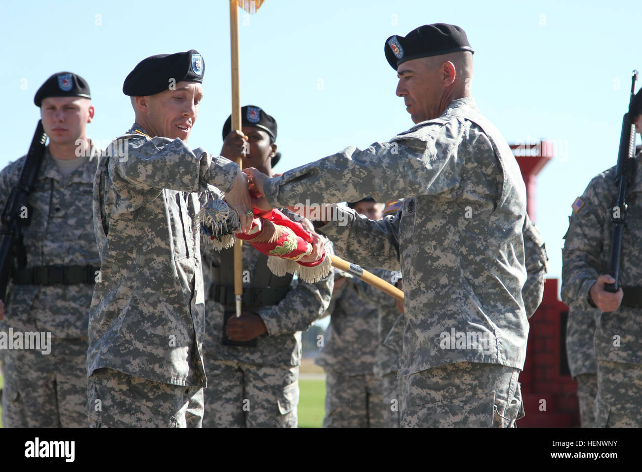 The colors of the 94th Engineer Battalion are cased Oct. 8 by Lt. Col ...