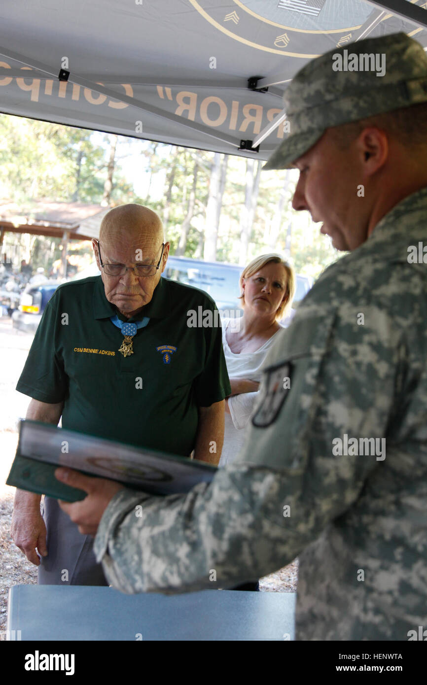 Medal of Honor recipient retired Command Sgt. Maj. Bennie Adkins ...