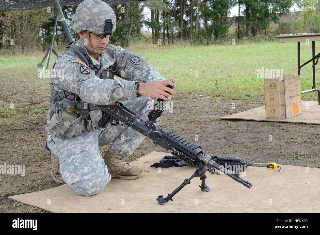 U.S. Army Capt. Mark Bedrin, assigned to 2d Cavalry Regiment, assembles ...
