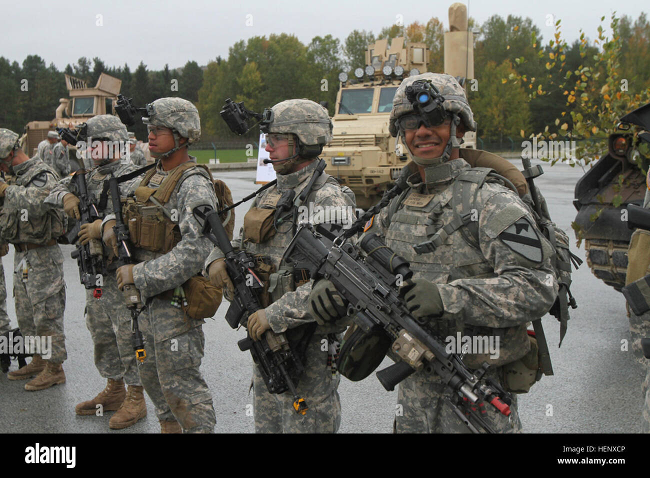 An infantryman with 2nd Battalion, 12th Cavalry Regiment, 1st Brigade ...