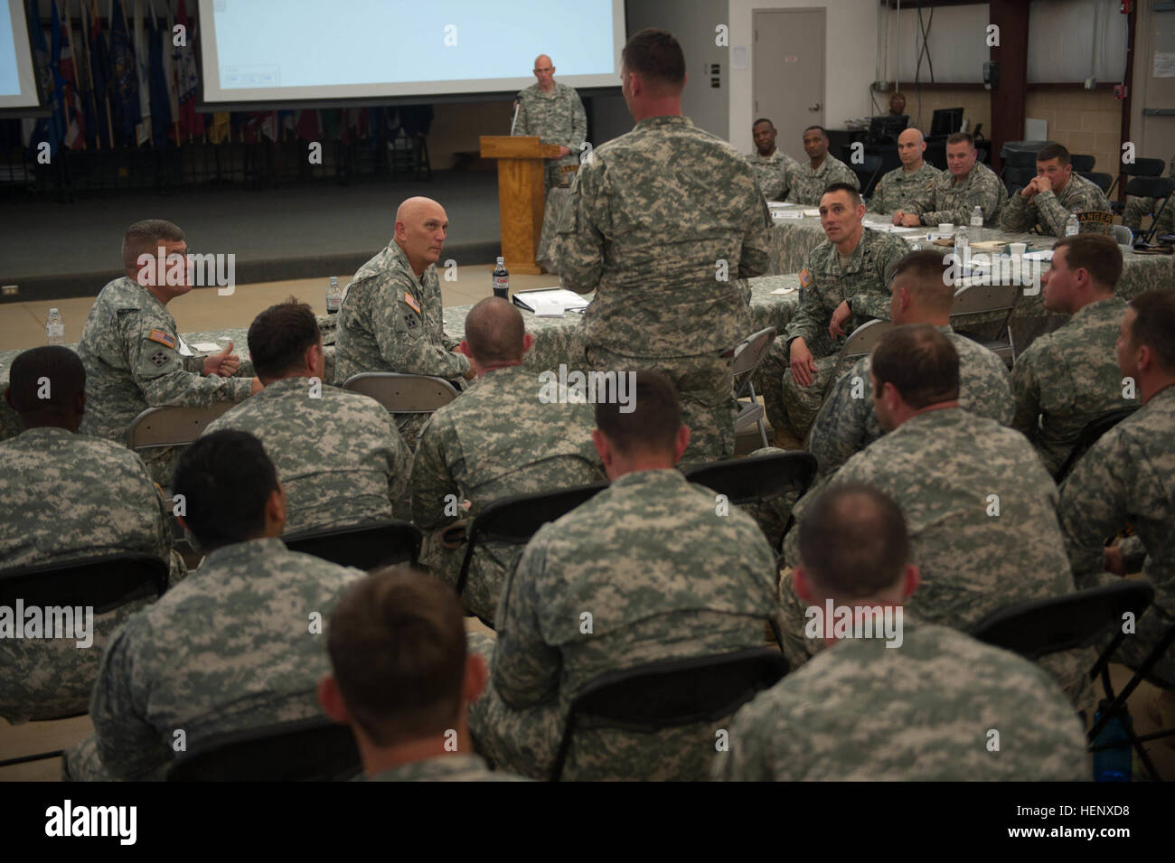 U.S. Army Chief of Staff Gen. Ray Odierno is briefed by a Ranger ...