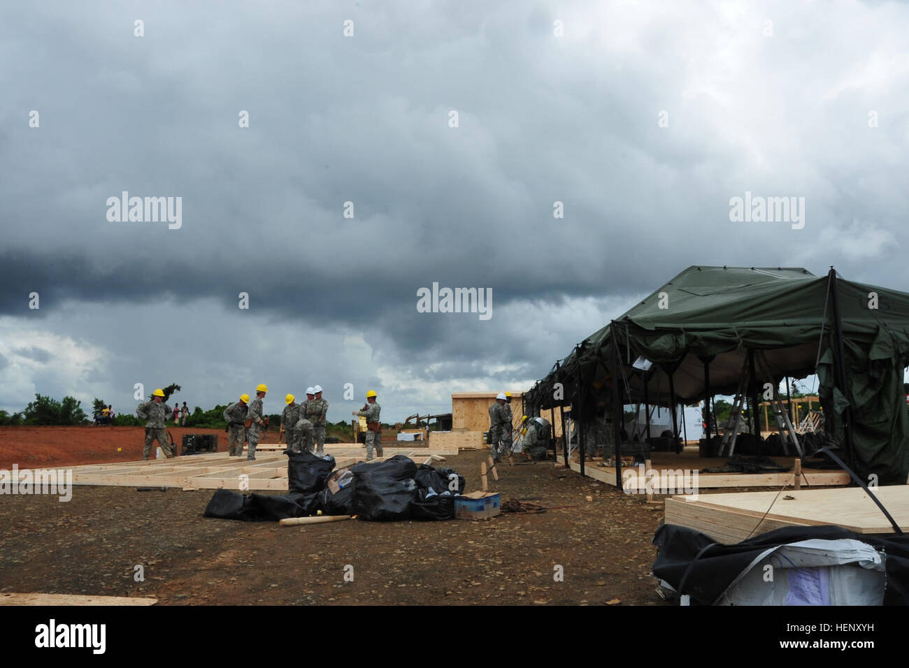Soldiers from the 902nd Engineer Company (Vertical), 15th Engineer ...