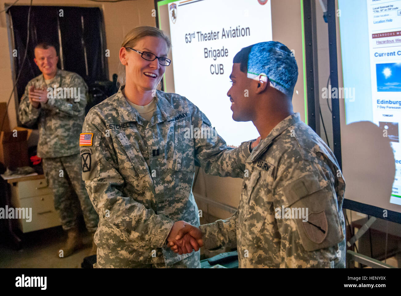 A promotion ceremony is held at Camp Atterbury, Indiana, where Army ...