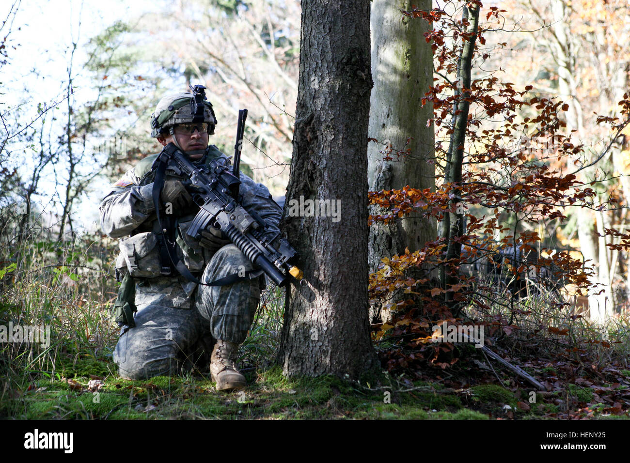 A U.S. Soldier of Alpha Company, 91st Brigade Engineer Battalion, 1st ...