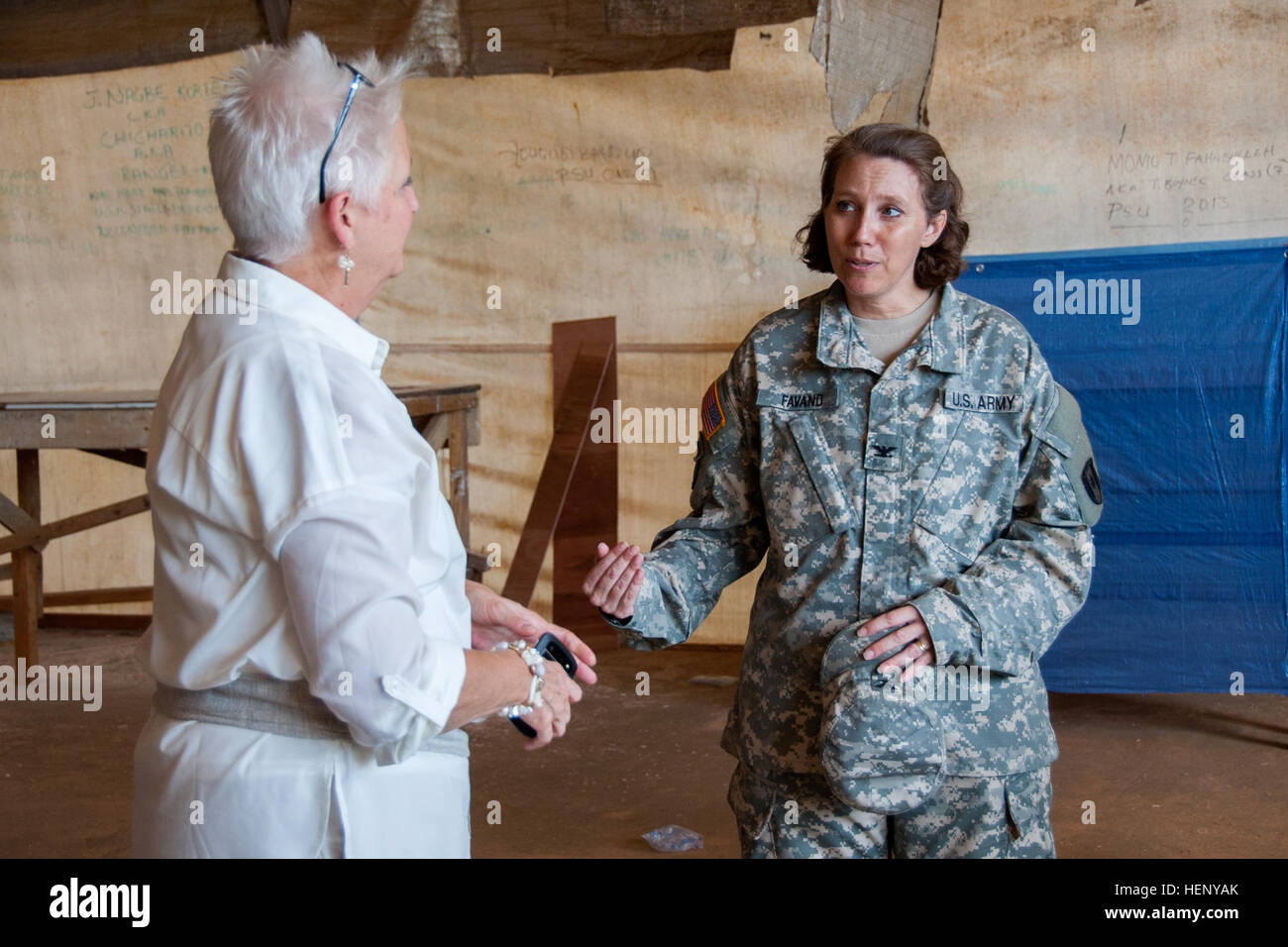 Col. Laura Favand, right, the chief of training, DoD Ebola Training ...