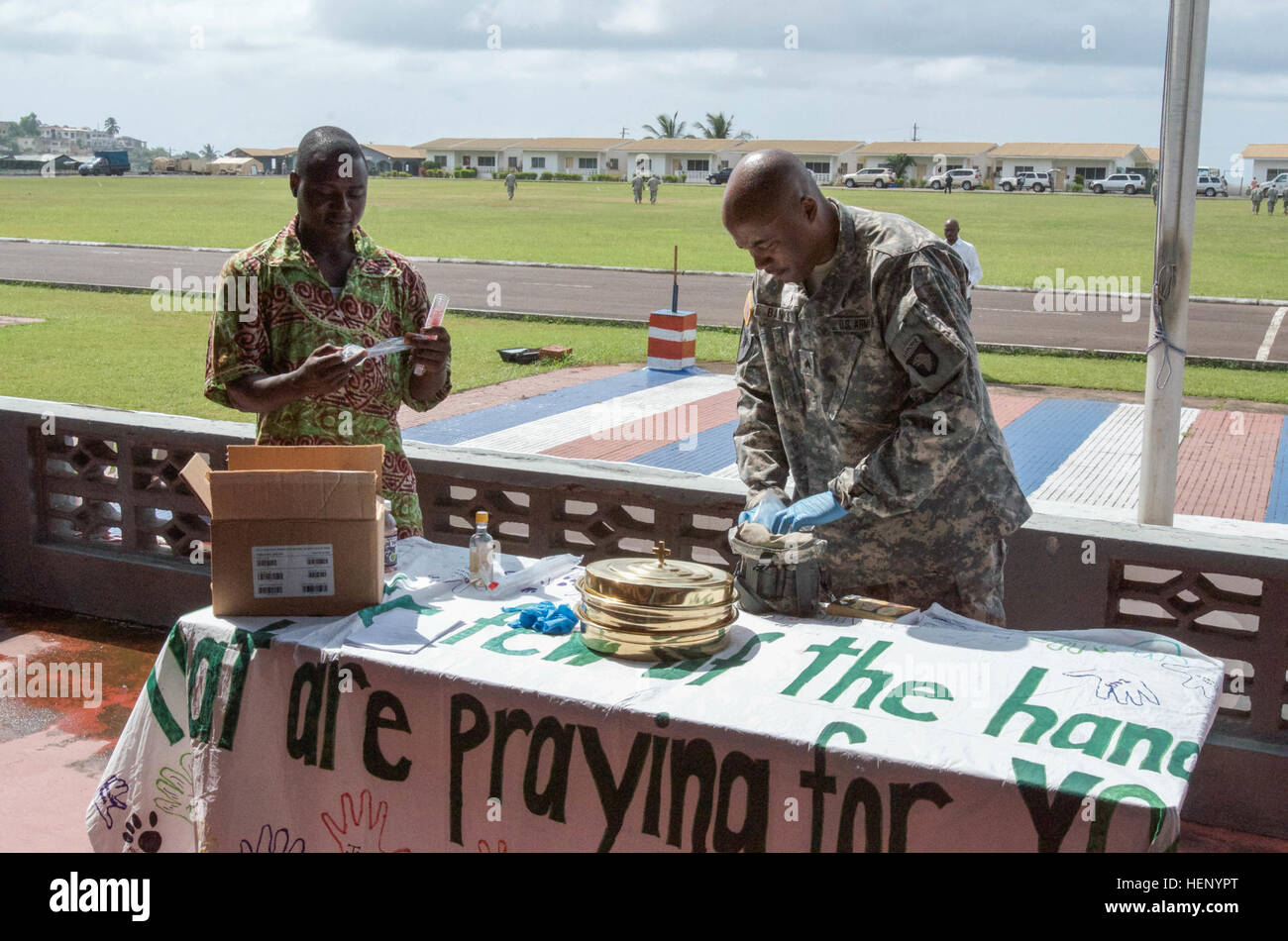 Sergeant Brandon Banks, right, chaplain assistant, Headquarters and ...