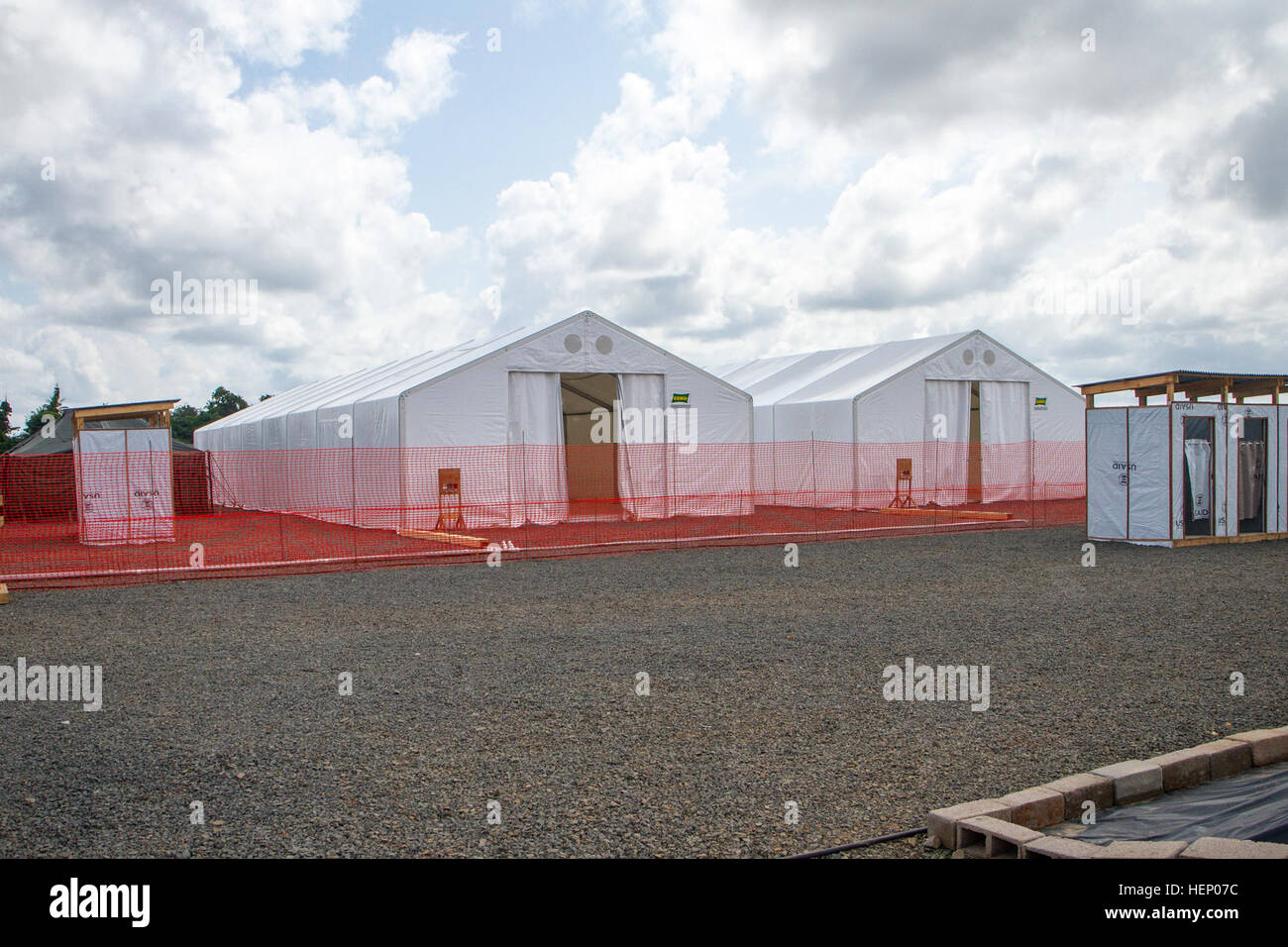 The Buchanan Ebola Treatment Unit stands completed after being built by ...