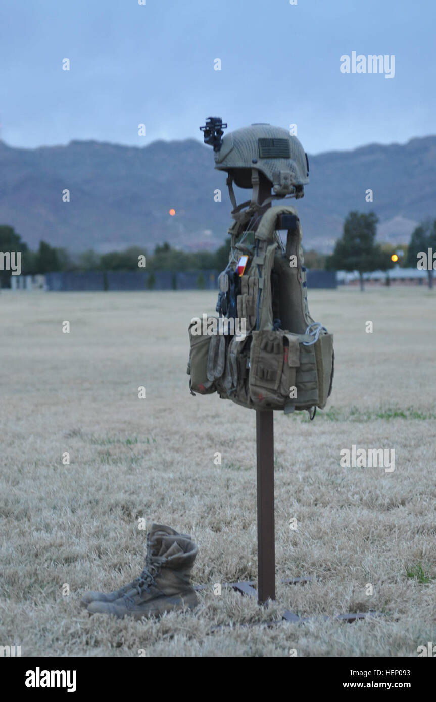 Staff Sgt. Joshua Mills boots, helmet, identification tags and ...