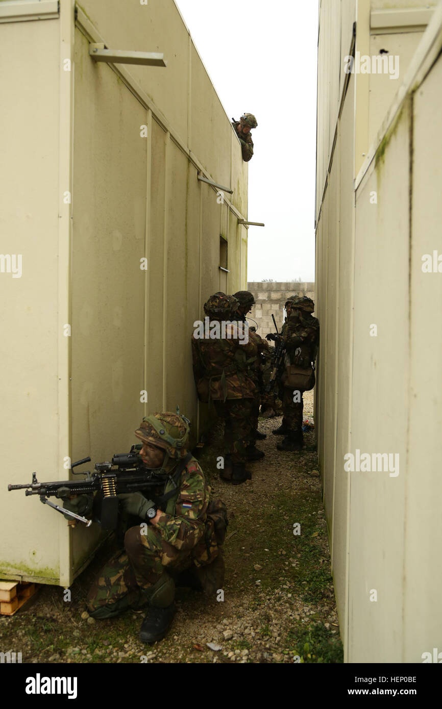 A Dutch soldier of the 42nd Infantry Battalion, 13th Mechanized Brigade ...