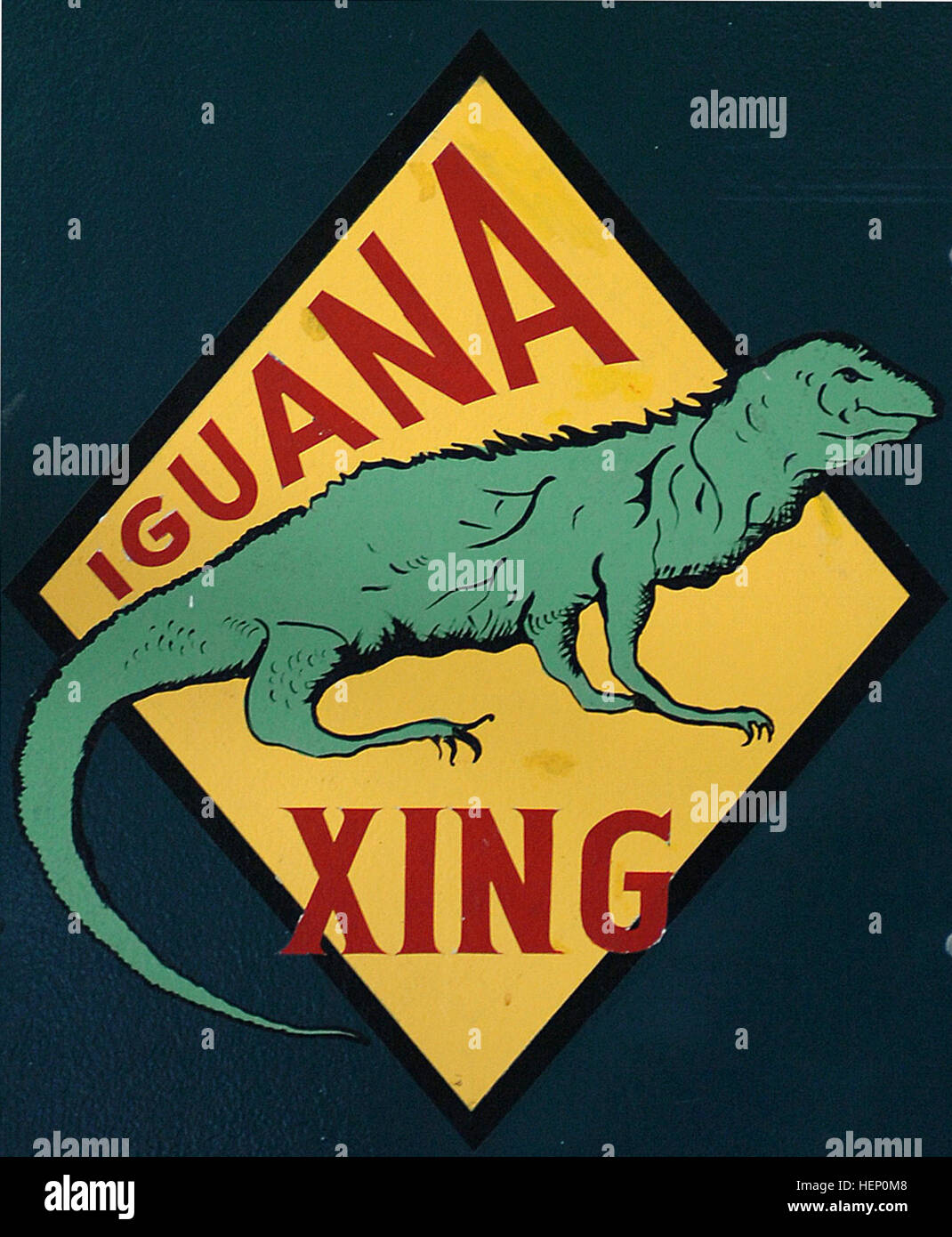 GUANTANAMO BAY, Cuba –The sign for Guantanamo Bay’s Iguana Xing. Iguana ...